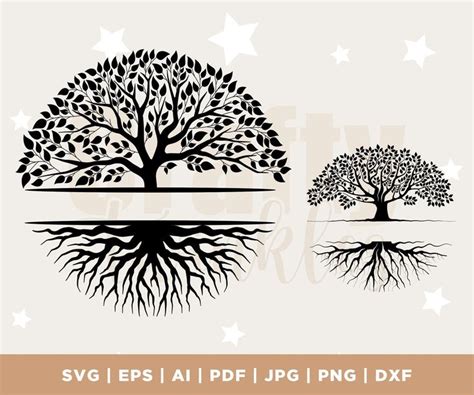 Split Tree Monogram Svg Split Monogram Tree Of Life Svg Cut File