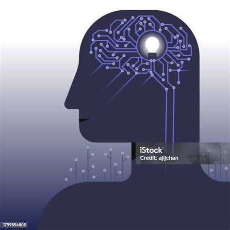 Neural Networks Illuminating A Bulb Inside A Human Brain Stock