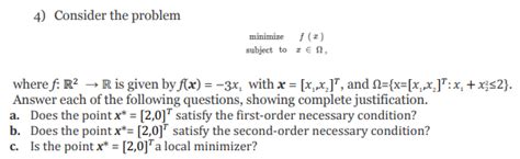 solved consider the problem ﻿minimize f x ﻿subject to