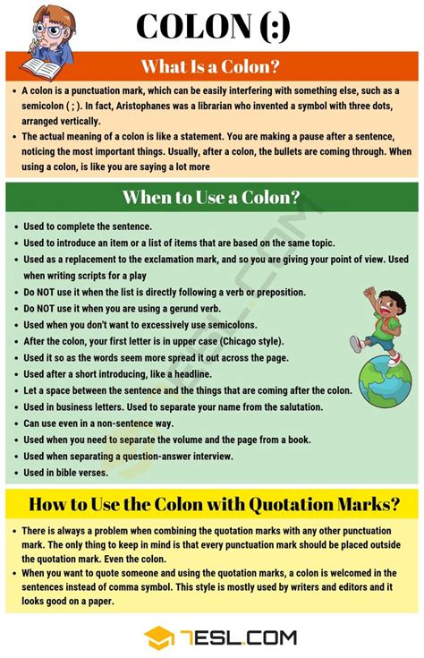 Colon When To Use A Colon With Colon Punctuation Rules • 7esl