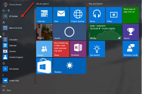 The Windows 10 Start Menu