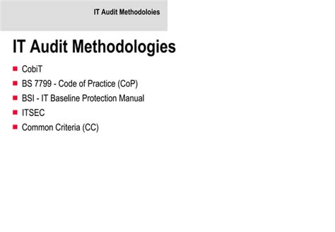 It Audit Methodologies Ppt It Audit Methodologies Ppt