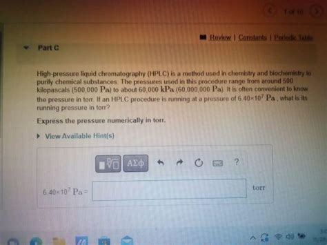 Solved High Pressure Liquid Chromatography Hplc Is A