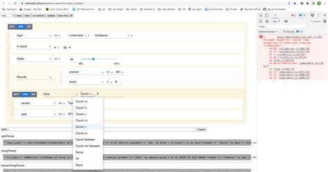 Array Mode Does Not Work Anymore In Issue Ukrbublik React Awesome Query Builder