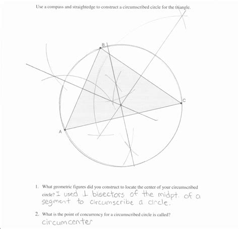 Points Of Concurrency Worksheet Inspirational Our Review Of Circumscribed Circle Construction
