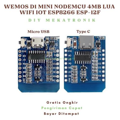 jual wemos d1 mini nodemcu 4mb lua wifi iot esp8266 type c kota