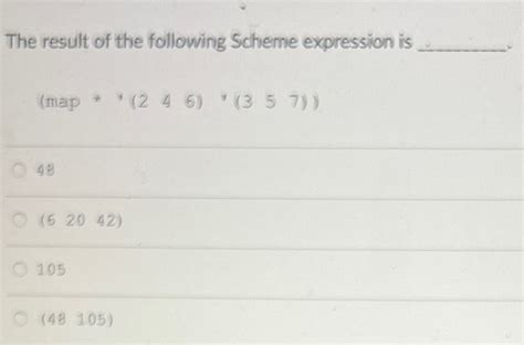The Result Of The Following Scheme Expression