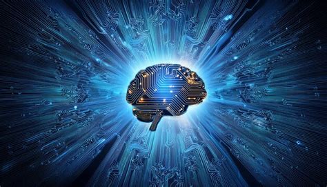 Intricate Circuit Board With Illuminated Brain Symbol Representing