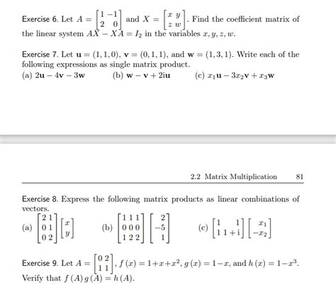 Solved Answer Question 6 And 9 Only Exercise 6 Let A 1