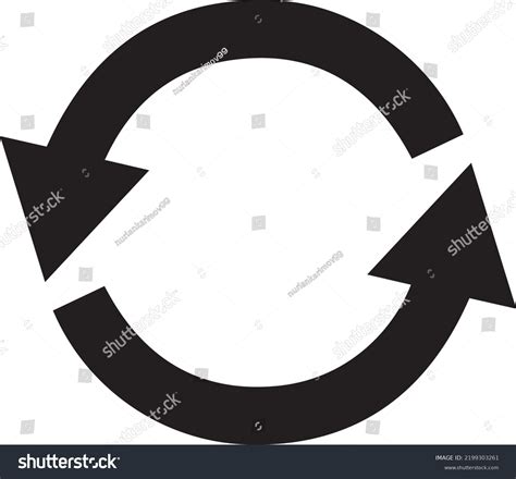 Black Arrow Icon Reload Refresh Rotation Stock Vector Royalty Free