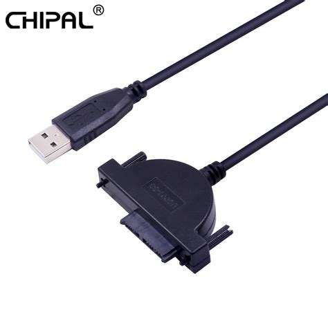 CHIPAL USB 2 0 To 7 6 13Pin Mini SATA II Cable Adapter LED Indicator For 2nd HDD Caddy Slimline