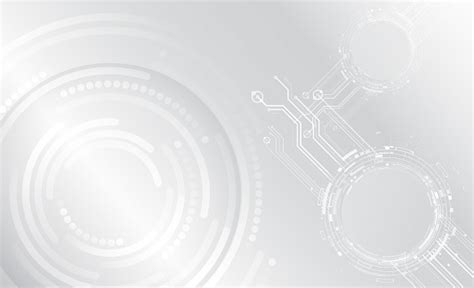 프레젠테이션 또는 배너를 위한 추상 하이테크 커뮤니케이션 다양한 기술 요소가 있는 공상 과학 회색 배경 과학 개념 그림자와 회로 기판이 있는 원 0명에 대한 스톡 벡터 아트