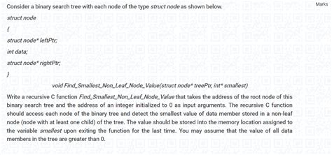Solved Consider A Binary Search Tree With Each Node Of The Chegg Com
