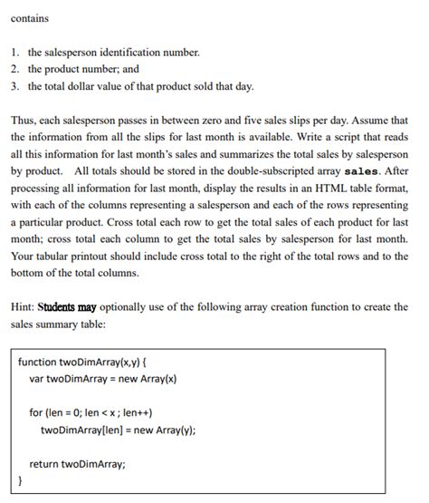 Solved Use A Double Subscribed Array To Solve The Following Chegg