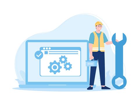 Laptop Troubleshooting Service Concept Flat Illustration 35275860 Vector Art At Vecteezy