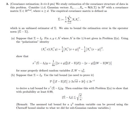 Covariance Estimation Pts We Study Chegg