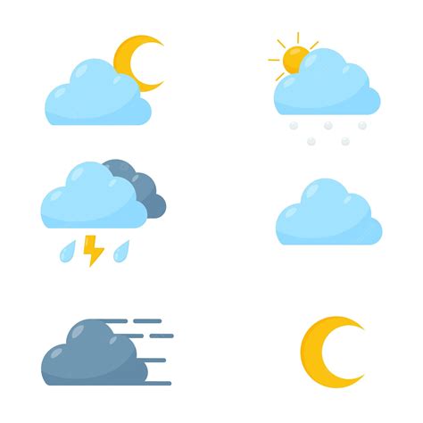 날씨 아이콘 모음입니다 날씨 아이콘 세트 프리미엄 벡터