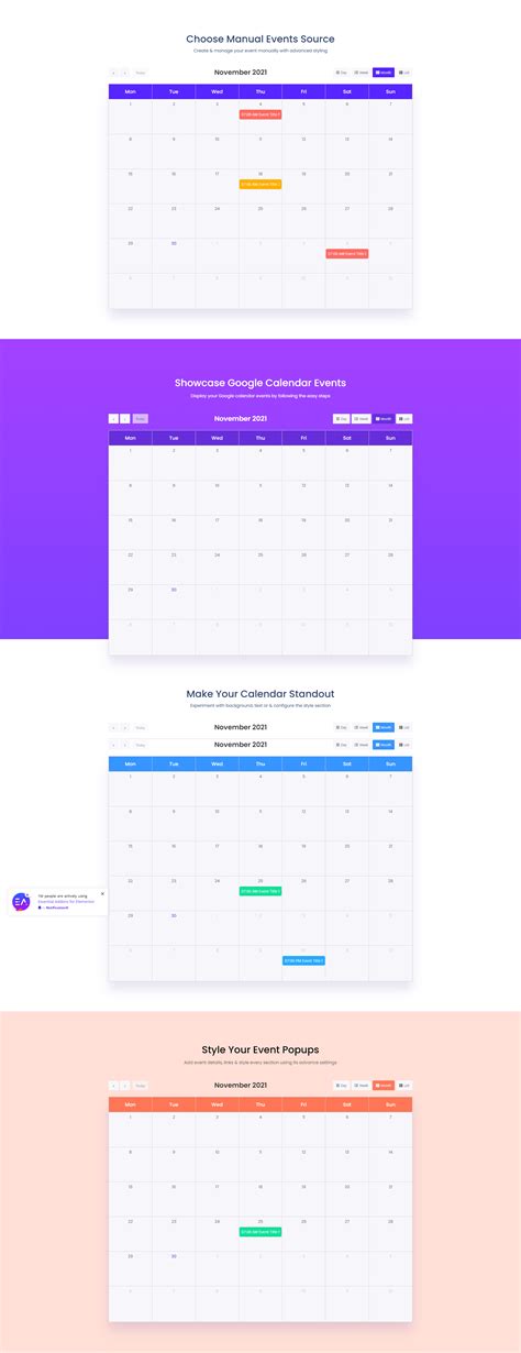 Event Calendar Elementor Widget On Behance