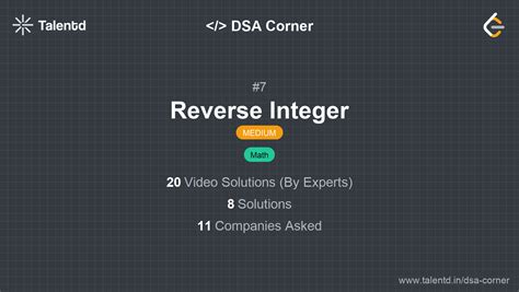 Reverse Integer Dsa Problem Talentd