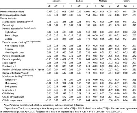 Standardized Parameter Estimates For Actor Partner Interdependence