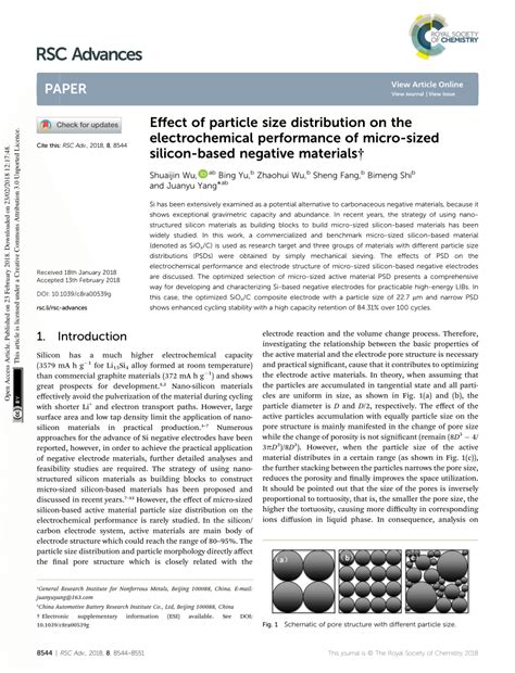 Pdf Effect Of Particle Size Distribution On The Electrochemical Performance Of Micro Sized