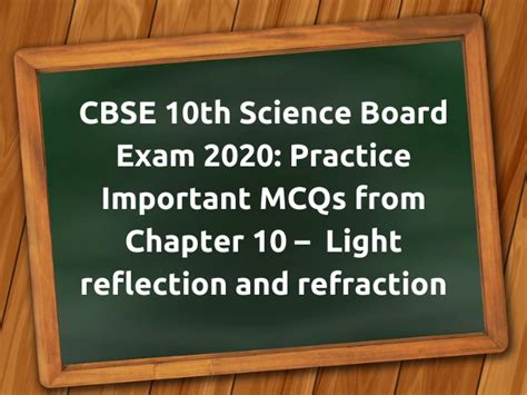 Cbse 10th Science Board Exam 2020 Practice Important Mcqs From Chapter 10 Light Reflection