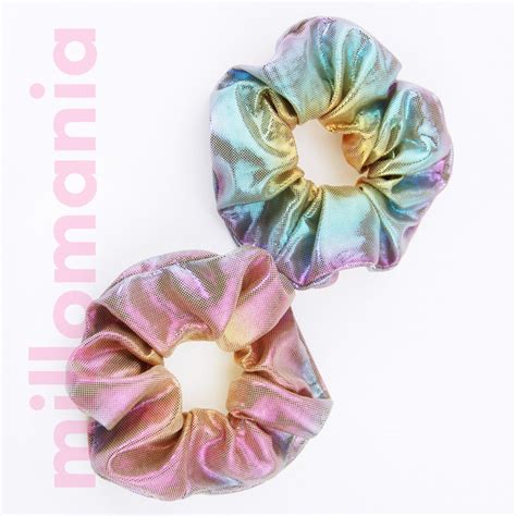 Резинка тканевая голографическая Градиент Скранч