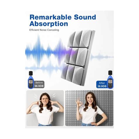 Panel Acústico Rombo • Autoadhesivo • Gris