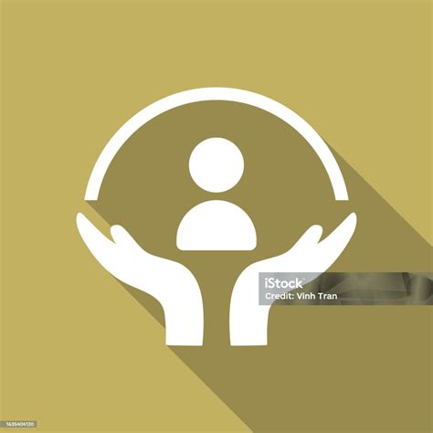 긴 그림자가 있는 인문학 평면 아이콘입니다 돌보는 손과 인간의 상징 픽토그램 벡터 그림이 있는 간단한 인문학 아이콘 학교 과목 사회학 인문학 개념 로고 디자인 아이콘에 대한