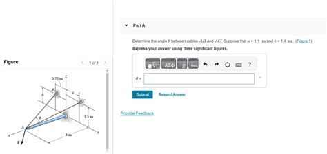 Solved Part Adetermine The Angle θ ﻿between Cables Ab ﻿and