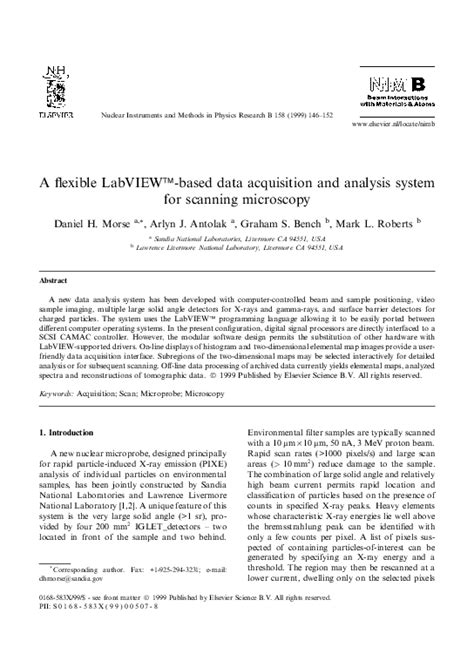 Pdf A Flexible Labview™ Based Data Acquisition And Analysis System