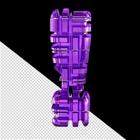 Premium Psd Dark Purple Transformed 3d Symbol