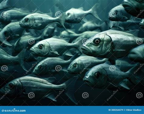 School Of Fish In Ocean Depths Generative Ai Stock Image Image Of Biodiversity Serene