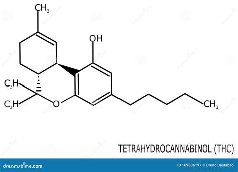 Tetrahydrocannabinol Thc Molecule On A White Background Tch Is One Of The Active Principles Of