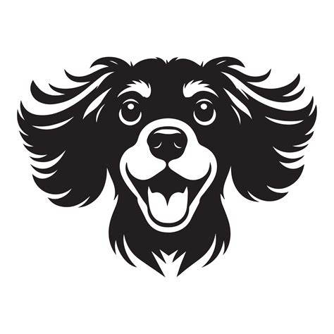 Cocker Spaniel A Cheerful Cocker Spaniel Face Illustration In Black And White 45364262 Vector