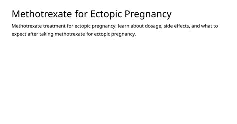 Methotrexate For Ectopic Pregnancy Meds Is
