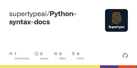 Github Supertypeaipython Syntax Docs
