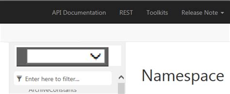 Section Of Markdown Files At Top Of Left Side Nav Bar For Api