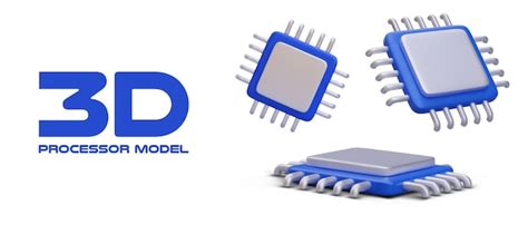 Premium Vector 3d Model Of Main Processor Vector Cpu In Different Positions