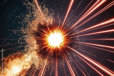 Dynamic Visual Framework Of Vibrant Shiny Particles And Energy Transformations Stock