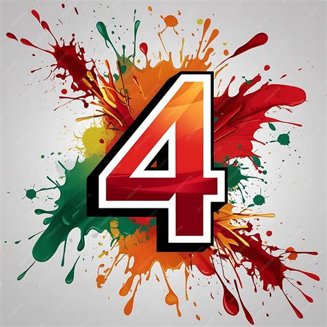 Number 4 Icon Premium Ai Generated Image