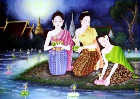 ปักพินโดย Doaungnapa Naka ใน วันลอยกระทง งานศิลปะ ศิลปะลวดลาย ศิลปะชนบท