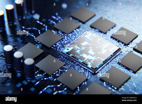 Abstract Microchip Conventional Technologies New Microprocessor Memory Chips And Central