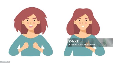 화가 여자와 진정 분노 분노 성가심의 머리 벡터 그림 분노 스트레스 번아웃 스트레스 정서적 문제 추상적 개념 뇌를 태우는 것 불꽃 전후의 플랫 문자 감정에 대한 스톡 벡터