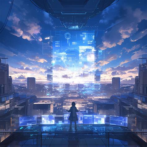 Futuristic Landscape Data Streams Unfold Stock Illustration Illustration Of Advancement