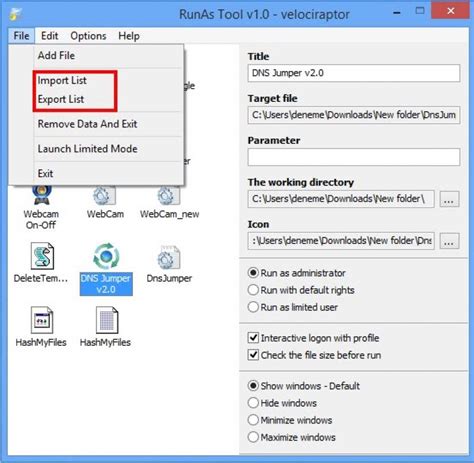 RunAs Tool Screenshots BytesIn