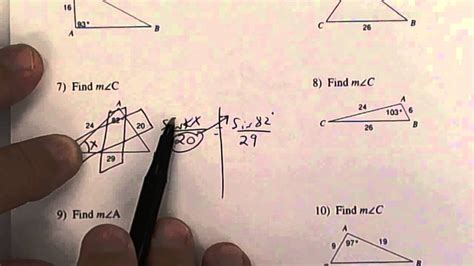 Law Of Sines Worksheet And Answers
