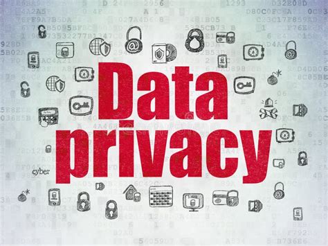 security concept data privacy on digital data paper background stock