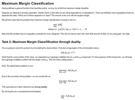 Maximum Margin Classification Having Defined A Chegg