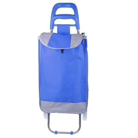 Сгъваема количка за пазар 40 литра с 2 колела синя 2990a Emag Bg